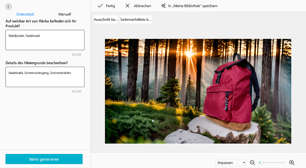 Produktfotos mit KI-Hintergrund oder weißem Hintergrund erstellen
