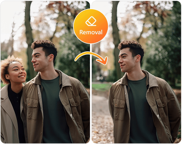 Remove Unwanted People from Photos Online for Free with AI
