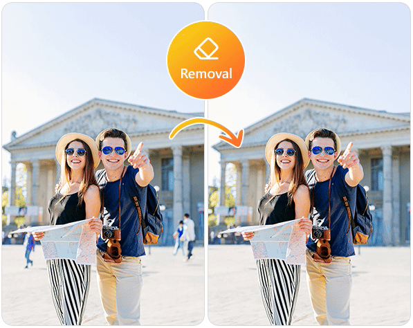 Remove Unwanted People from Photos Online for Free with AI
